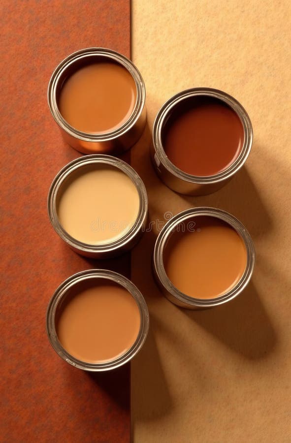 Colorful Paint Cans Arranged Textured Surface Creative Project Stock ...