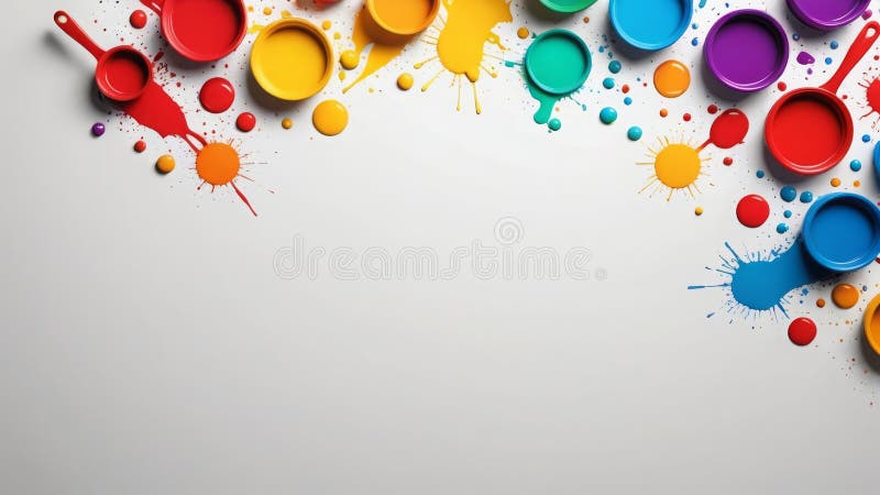 Colorful Paint Splashes Create Vibrant Border White Stock Photos - Free ...