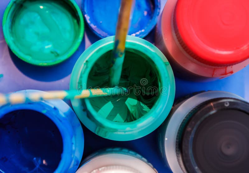 Paint containers stock image. Image of horizontal, descriptive - 21765153