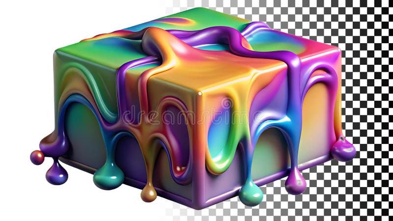Colorful Paint Drip Box, Artistic Element for Creative and Vibrant ...