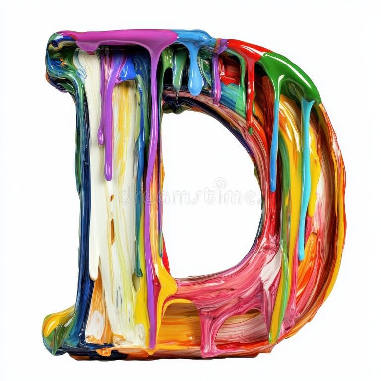 A Colorful, Paint-dripping Letter "D" Showcasing Artistic Expression ...