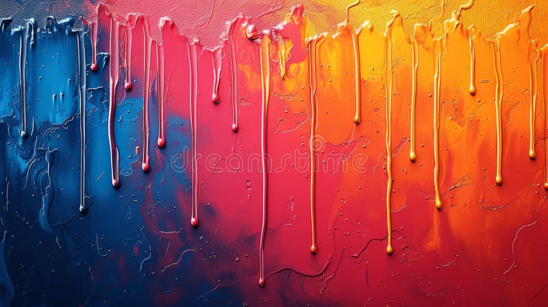 Colorful Paint Dripping on Wall Stock Photo - Image of design, closeup ...