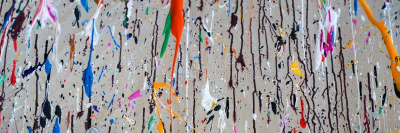 Colorful Paint Dripping in Web Panoramic Header Background Stock Photo ...