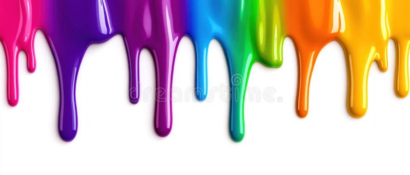 Colorful Paint Dripping on White Background Stock Illustration ...