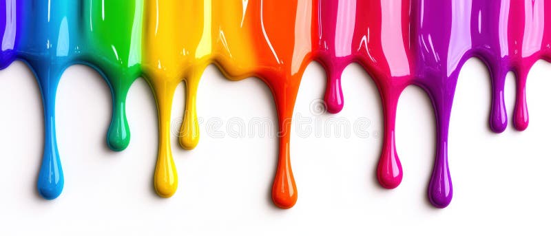 Colorful Paint Dripping on White Background Stock Illustration ...