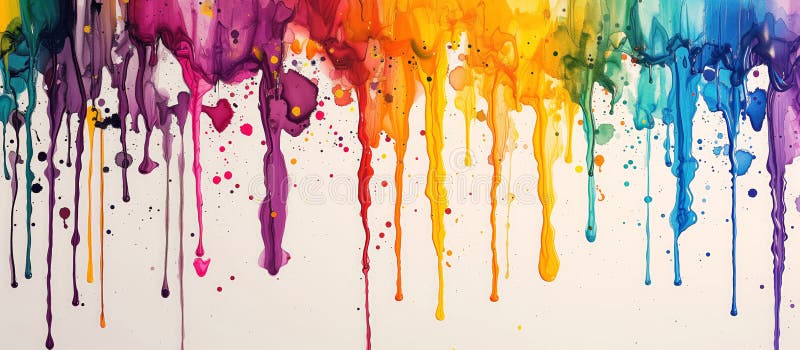 Colorful Paint Dripping on White Stock Illustration - Illustration of ...