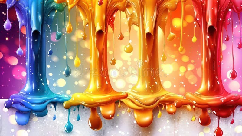 Colorful Paint Drips Create a Vibrant Abstract Background Stock ...