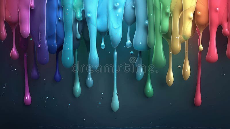 Colorful Paint Drips Create a Vibrant, Artistic Backdrop Stock ...