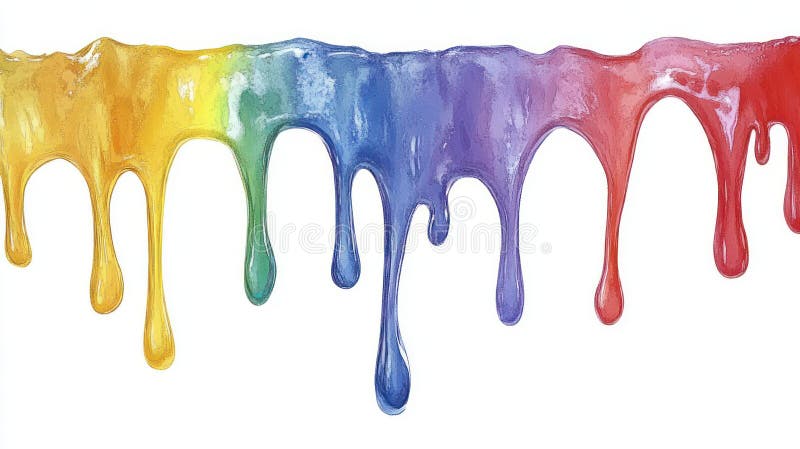 Colorful Paint Drips in a Rainbow Gradient, Showcasing Vibrant Hues and ...