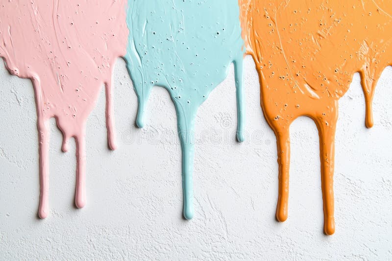 Colorful Paint Drips on Textured Background Stock Illustration ...