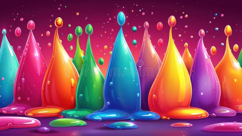 Colorful Paint Droplets in Vibrant Hues Create a Dynamic and Artistic ...