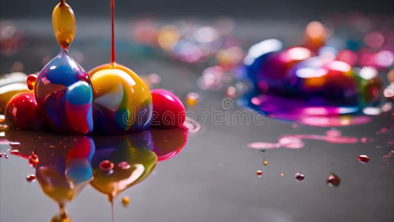 Colorful Paint Droplets in Water Stock Video - Video of droplet ...
