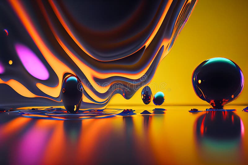 Colorful Paint Drops. Generative AI Stock Illustration - Illustration ...