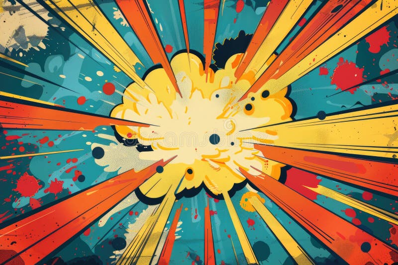 Colorful Paint Explosion on Blue Background, Perfect for Artistic ...