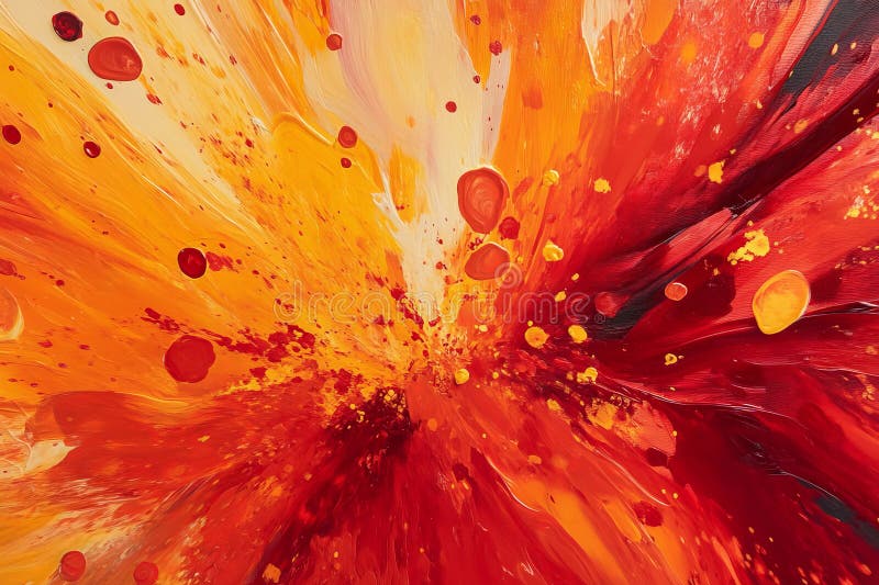 A Colorful Paint Explosion Featuring Shades of Red, Orange, and Yellow ...