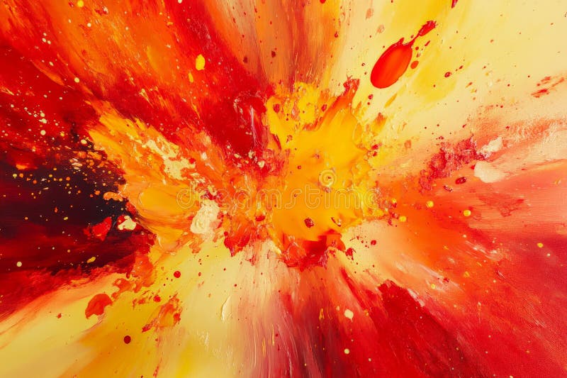 A Colorful Paint Explosion Featuring Shades of Red, Orange, and Yellow ...