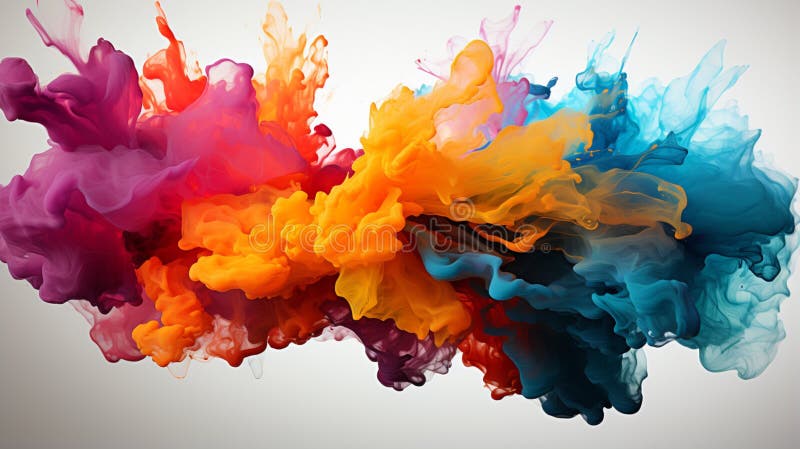 A Colorful Paint Explosion Isolated on White Background Stock ...