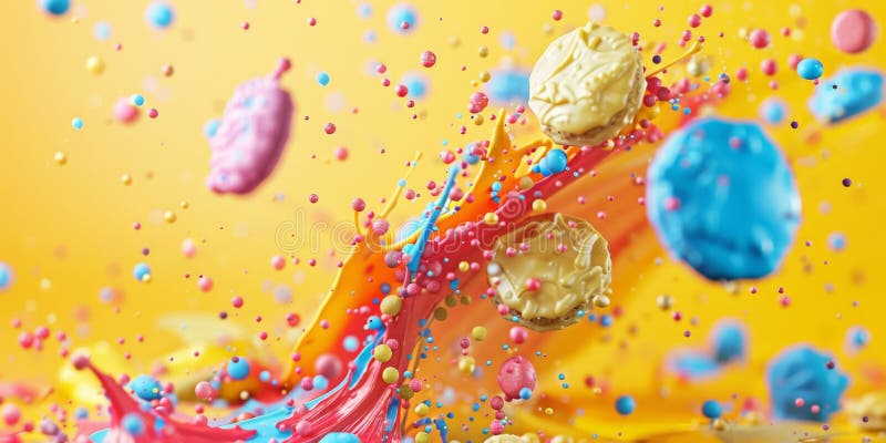 Colorful Paint Explosion with Sprinkles and Splatters for a Vibrant ...