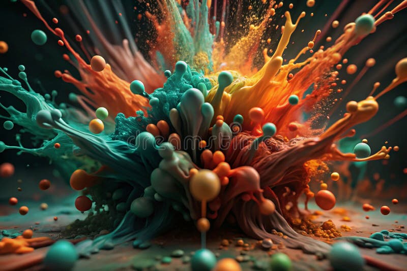 Colorful Paint Explosion, Studio Shot, Vibrant Colors, Dynamic Action ...