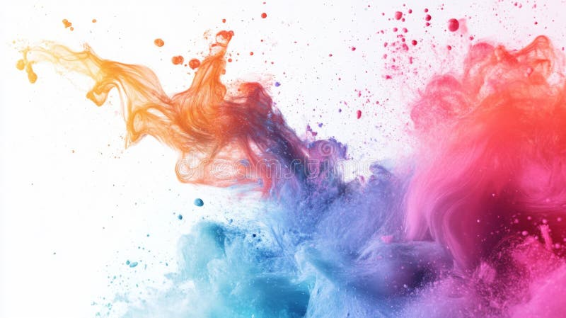 Colorful Paint Explosion on White Background Stock Illustration ...