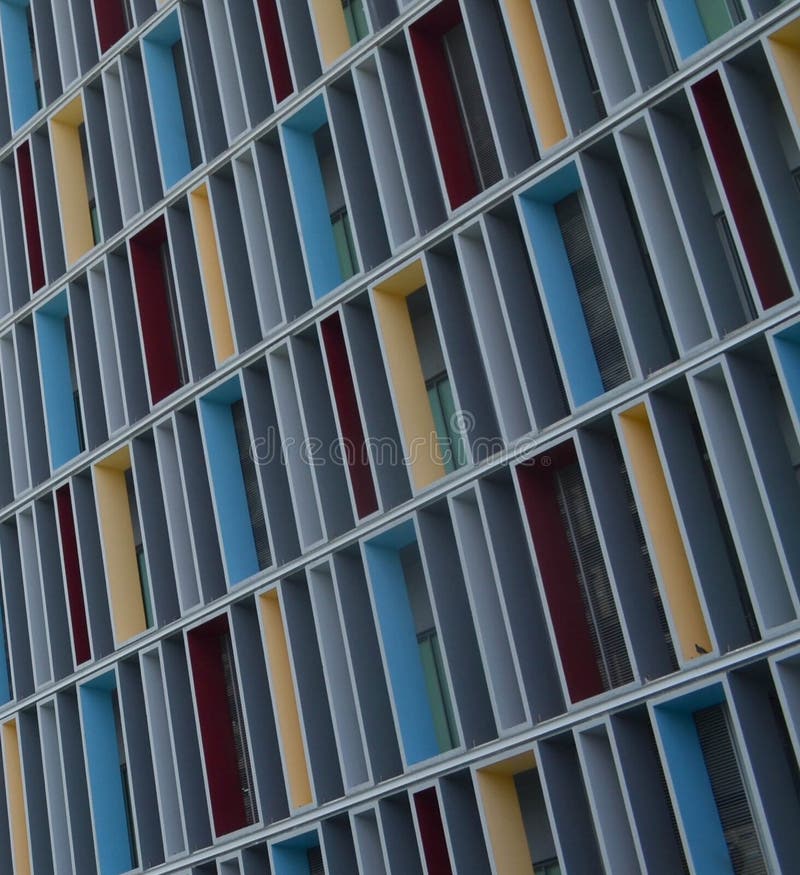 Colorful Paint at Facade of Modern Building Stock Image - Image of ...