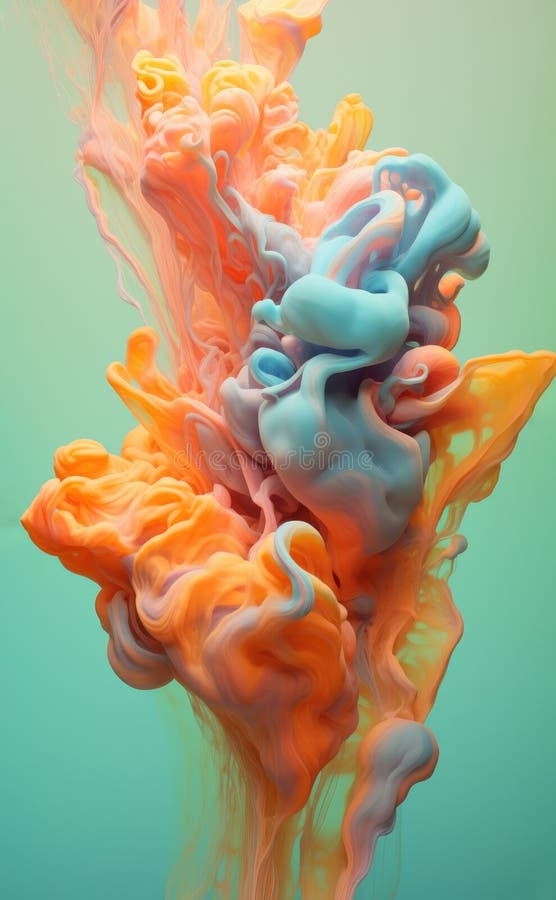 Colorful Paint and Ink Flowing into the Water. Stock Illustration ...