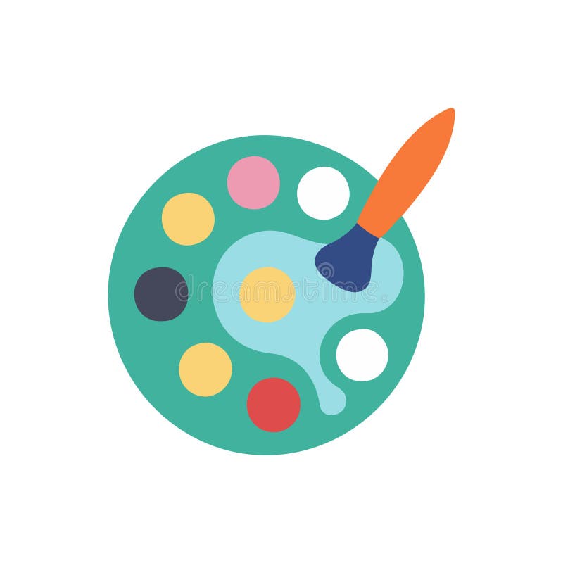 Colorful Paint Palette Icon for Art Projects Stock Illustration ...