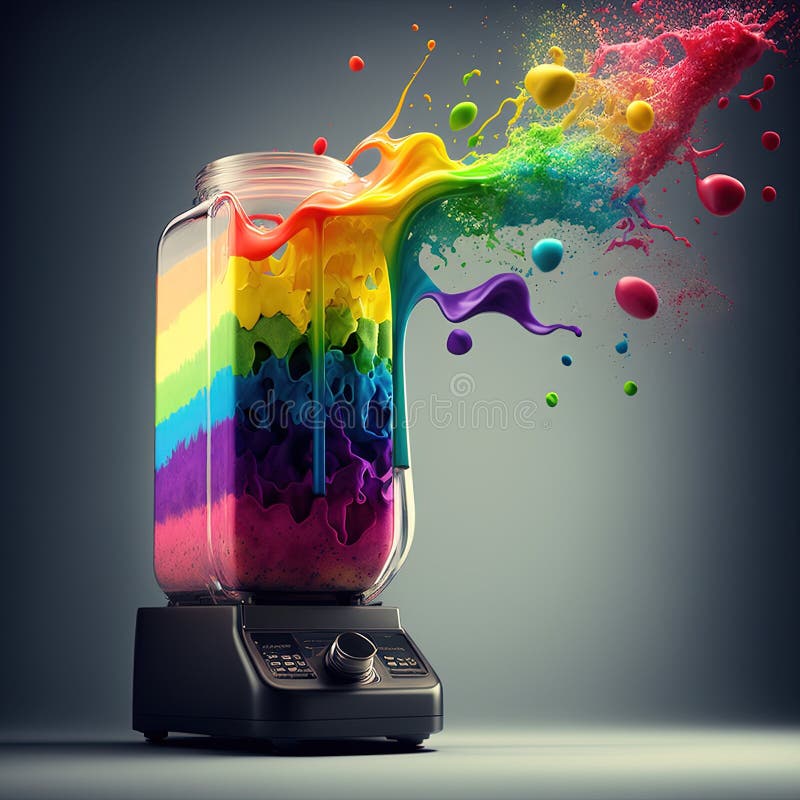 Colorful Paint Splash from Blender, Diversity of Colours. Generative AI ...
