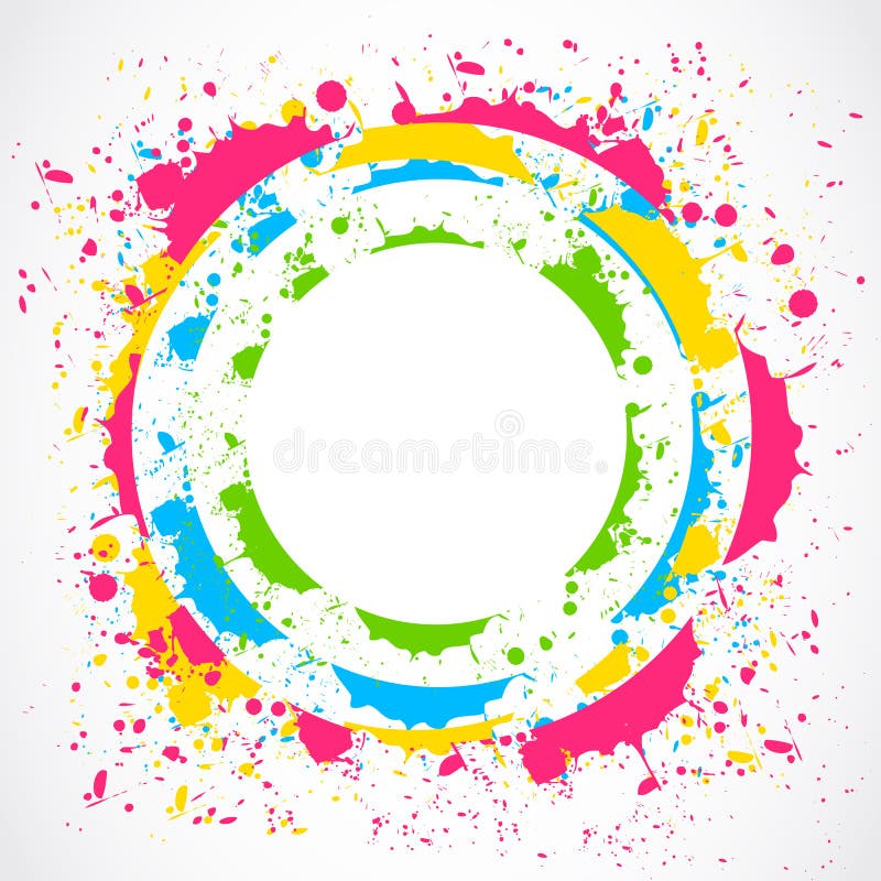 Color Paint Splashes Round Background Stock Vector - Illustration of ...