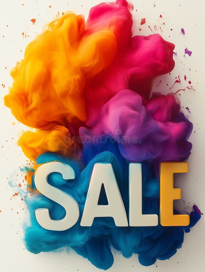 Colorful Paint Splash Discount Sale Stock Image - Illustration of ...