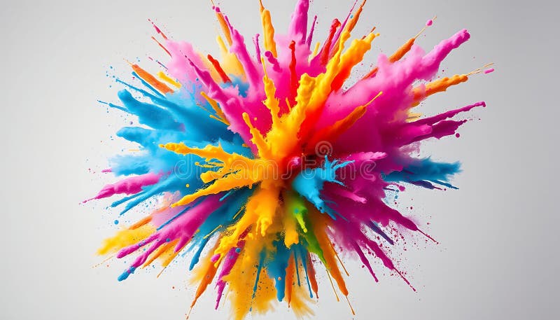 Colorful Paint Splash Explosion, Vibrant Abstract Art, Dynamic Burst ...