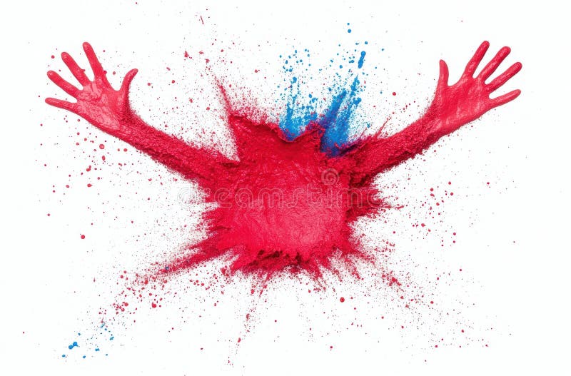 Colorful Paint Splash with Hands Stock Illustration - Illustration of ...