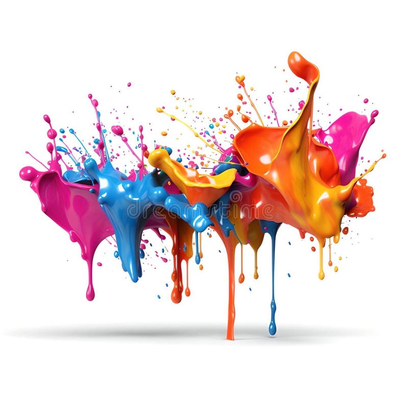 Colorful Paint Splash. Rainbow Wave. Isolated Element on the White ...