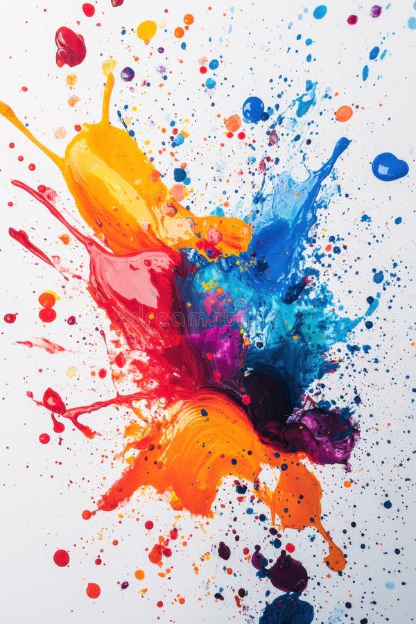 Colorful Paint Splash, Vibrant and Diverse Paint Splashes in Various ...