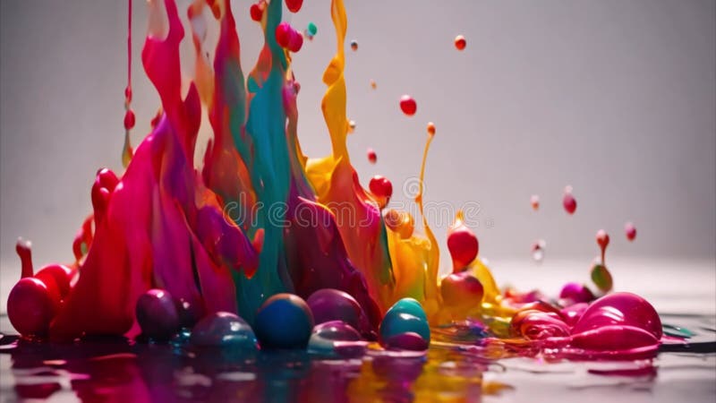 Colorful Paint Splash stock footage. Video of movement - 335791296