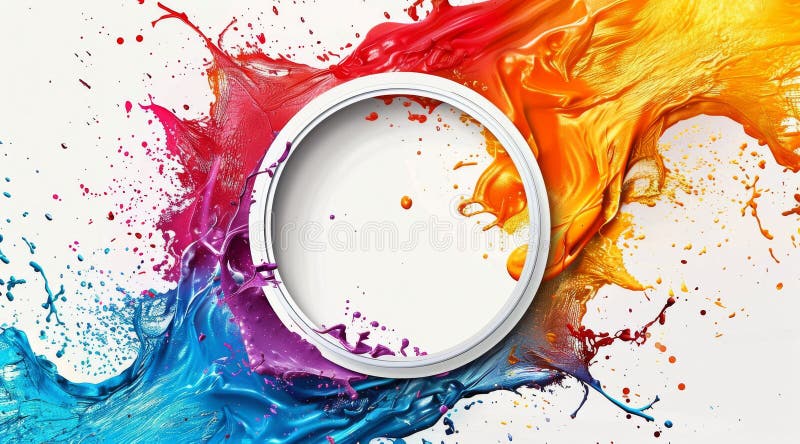 Colorful Paint Splash on White Background Stock Photo - Image of ...