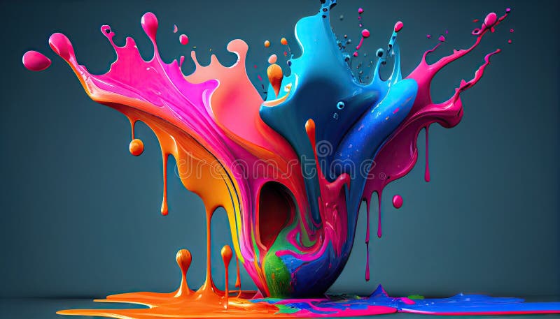 Colorful paint splashes stock illustration. Illustration of splash ...