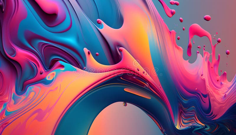 Colorful Paint Splashes on Colorful Background. Abstract Art Stock ...