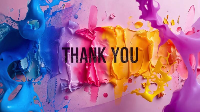 Colorful Paint Splashes with Bold Text Expressing Gratitude in a ...