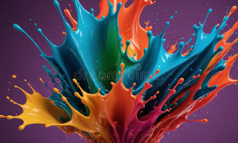 Colorful Paint Splashes. Bright Fun Entertainment Dynamic Background ...
