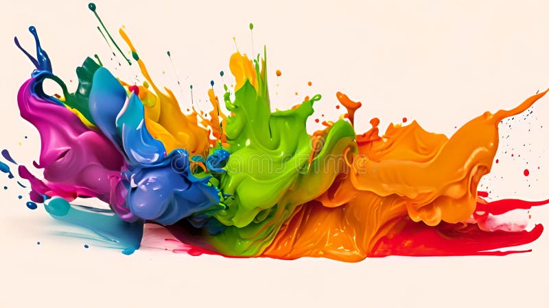 Colorful Paint Splashes Colliding in Mid-Air Stock Footage - Video of ...