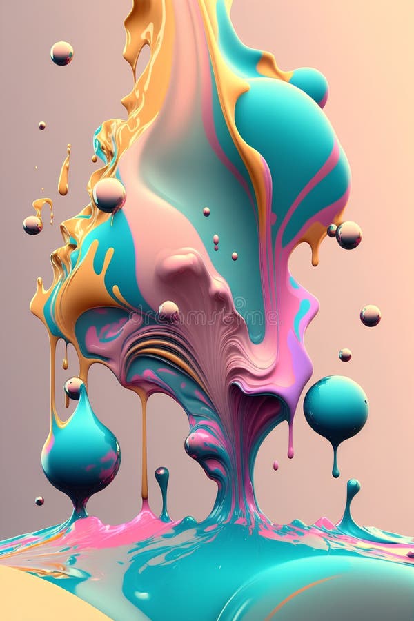 Colorful Paint Splashes. 3d Rendering, 3d Illustration Stock ...