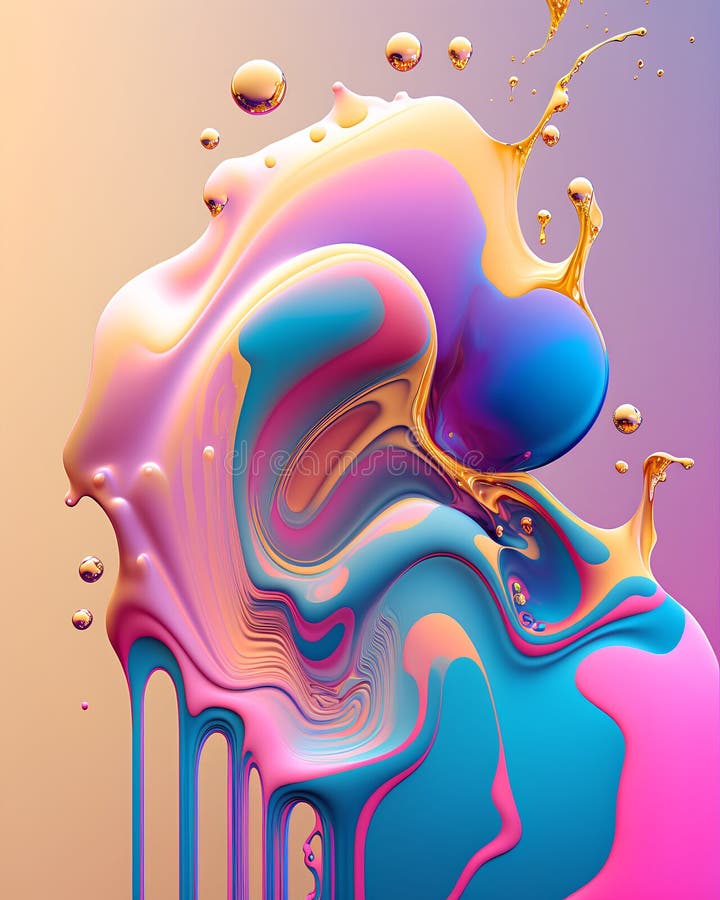Colorful Paint Splashes on Gradient Background. 3d Vector Illustration ...