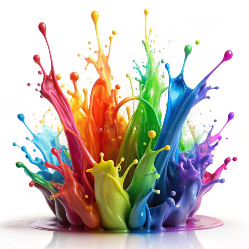 Colorful Paint Splashes Isolated on White Stock Illustration ...