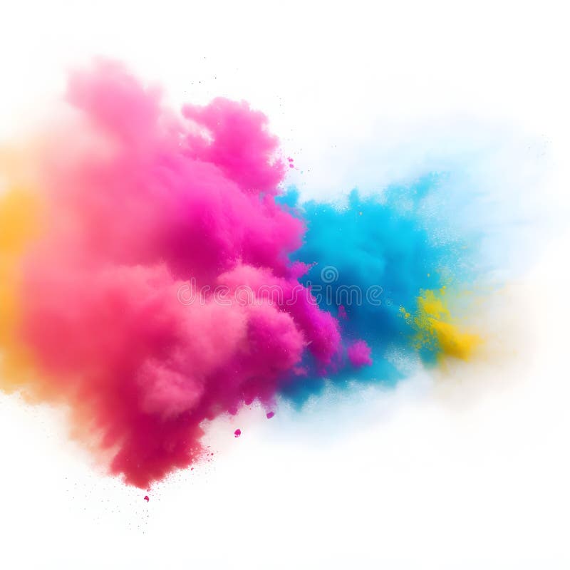 Colorful Paint Splashes Powder Explosion. Abstract Powder Splatted ...