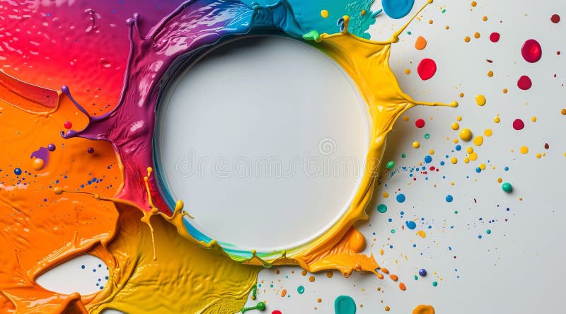 Colorful Paint Splashes on a White Background Stock Image - Image of ...