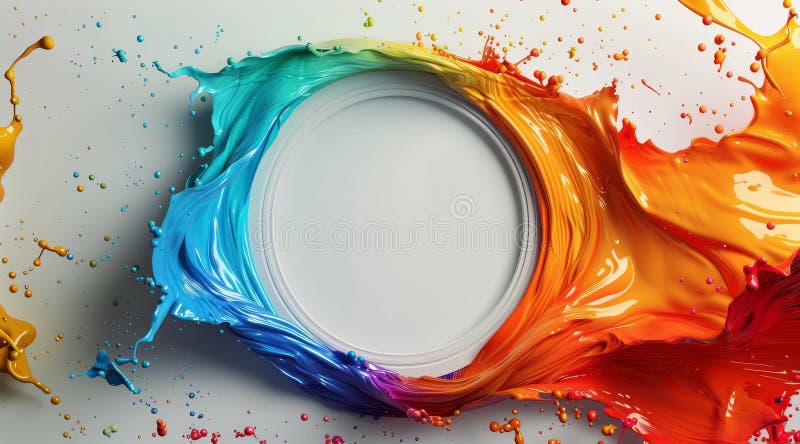 Colorful Paint Splashes on a White Background Stock Image - Image of ...
