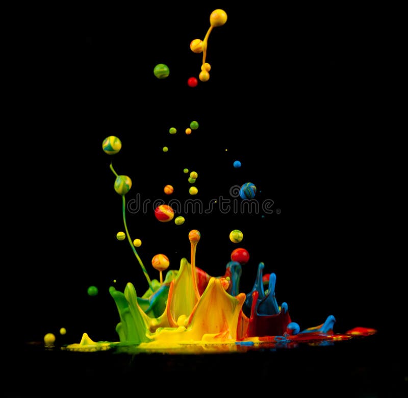Colorful paint splashing stock image. Image of black - 32212795