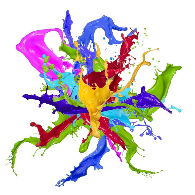 Colorful paint splashing stock illustration. Illustration of creativity ...