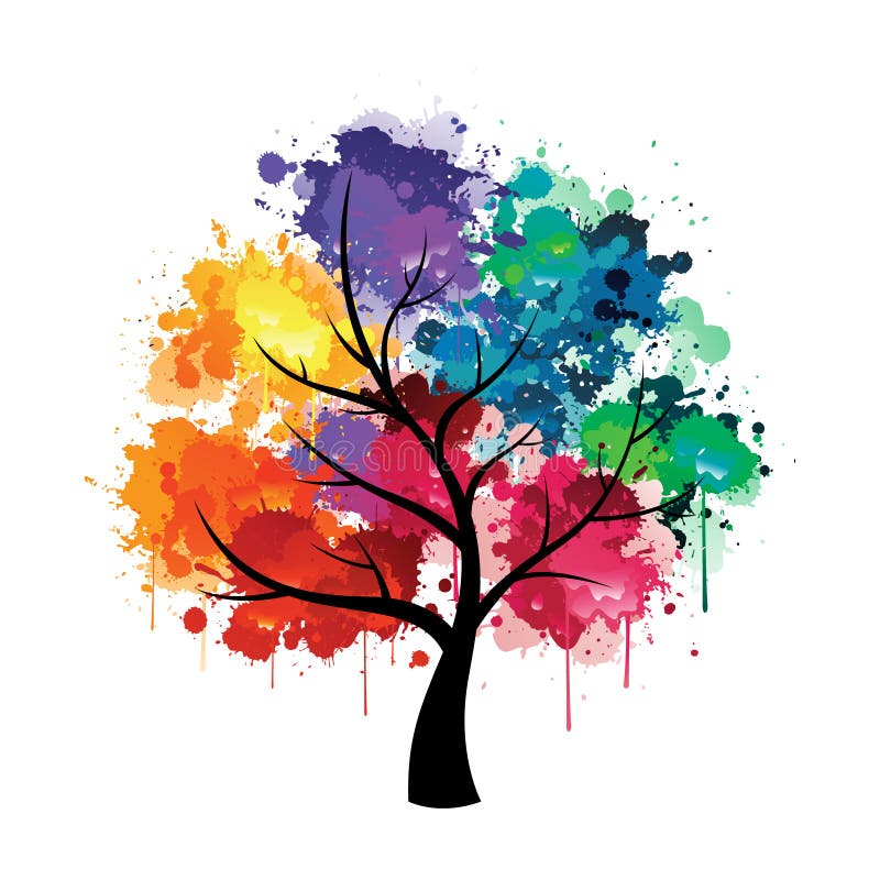 Colorful Tree Abstract Illustration Stock Vector - Illustration of ...